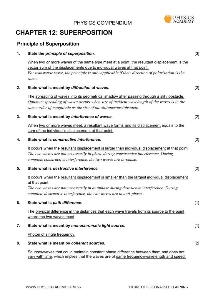 Physics Tuition Lesson Resources - Physics Academy